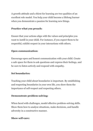 How to Be a Good Role Model for Your Child | PDF