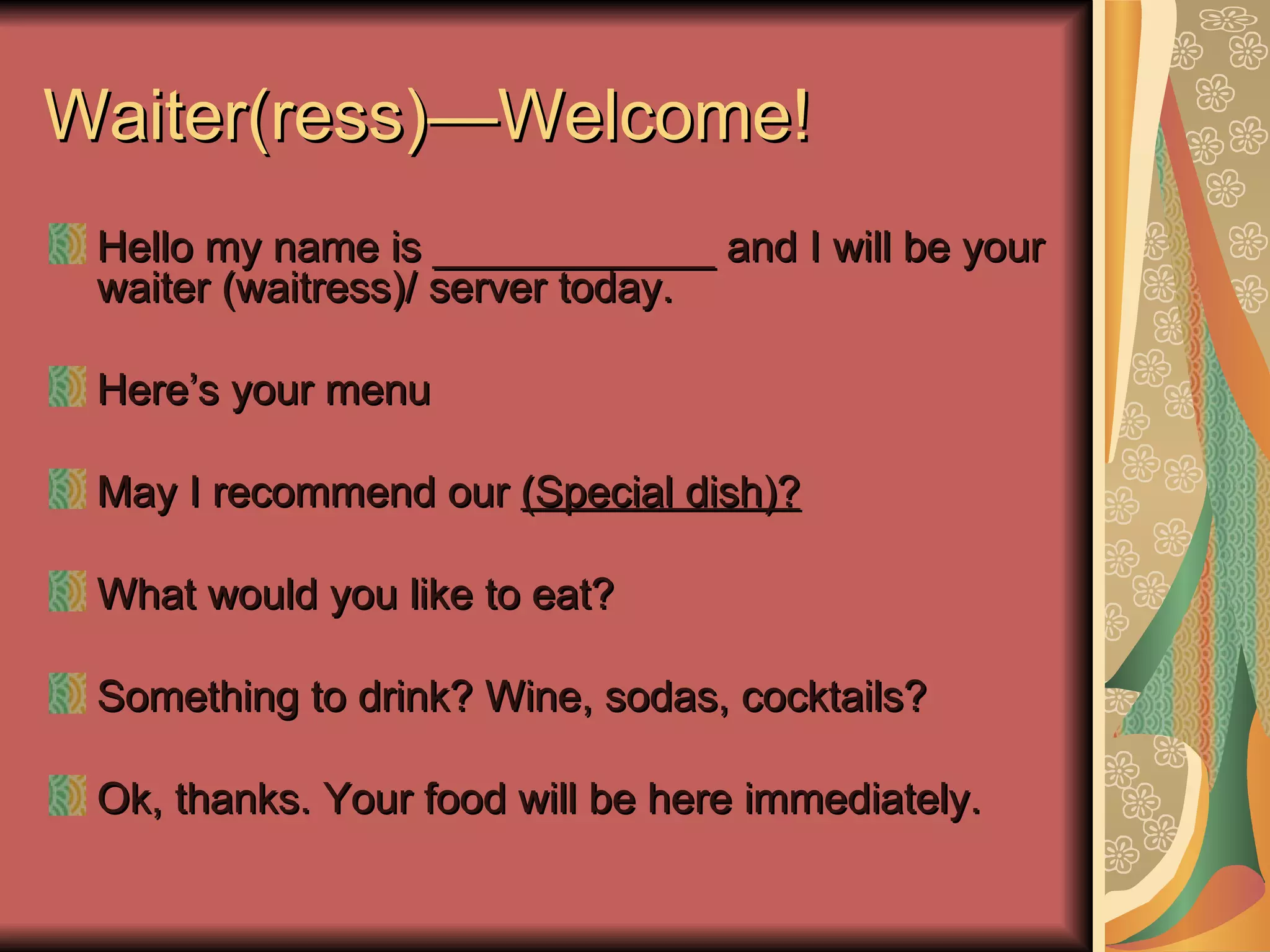 How To Be A Good Waiter | PPT