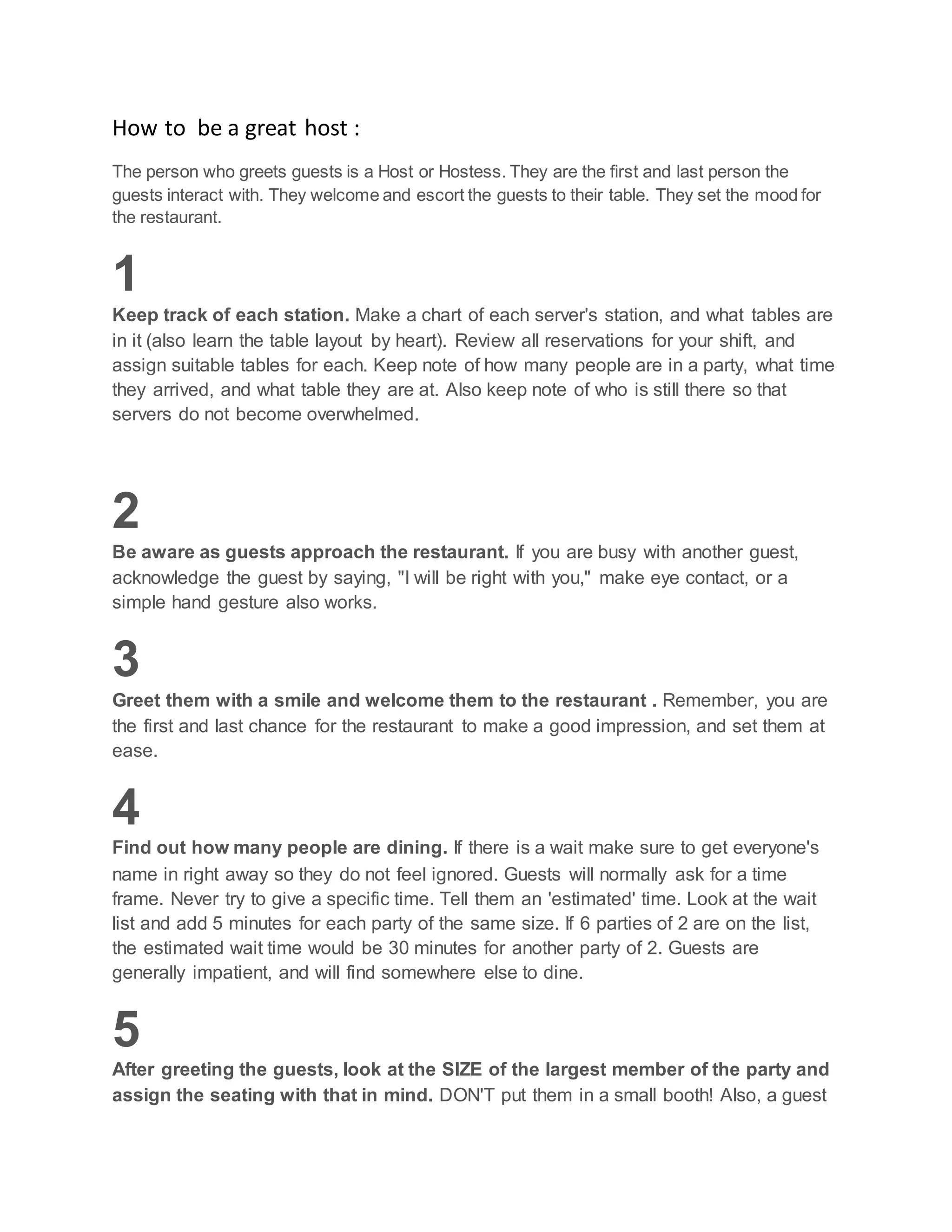 How to be a great host | PDF