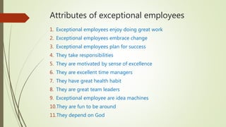 How to be an Exceptional Employee | PPTX