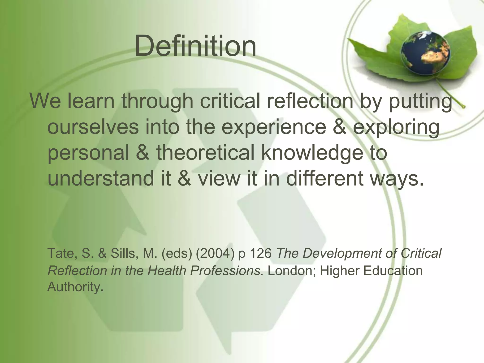 How to be a reflective practitioner????? | PPTX