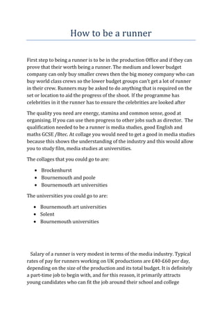 How to be a runner (1) | DOCX