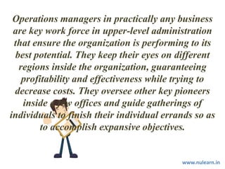 How to be a successful operations manager | PPT