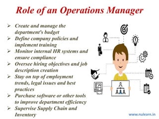 How to be a successful operations manager | PPT