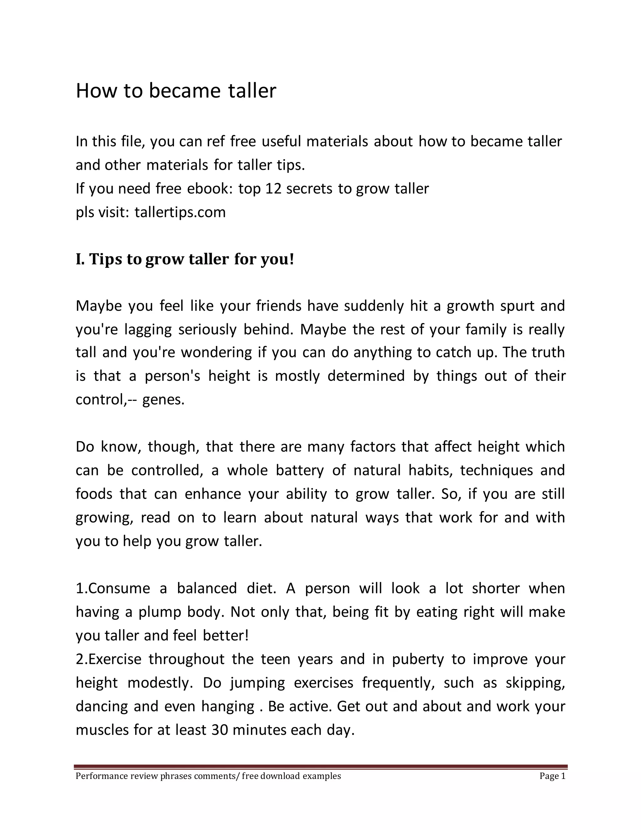 How to became taller | DOCX