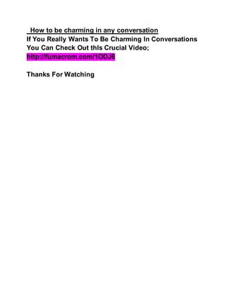 How to be charming in any conversation | DOCX