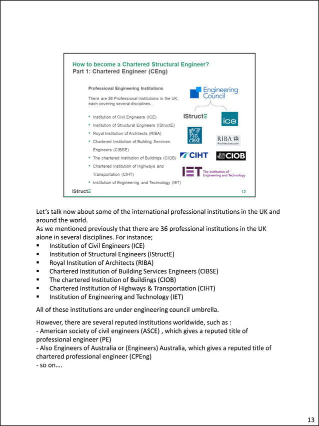 How to become a Chartered Structural Engineer (CEng MIStructE ...