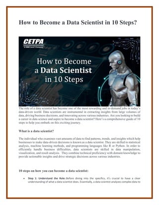 How to Become a Data Scientist in 10 Steps - CETPA Infotech | PDF ...