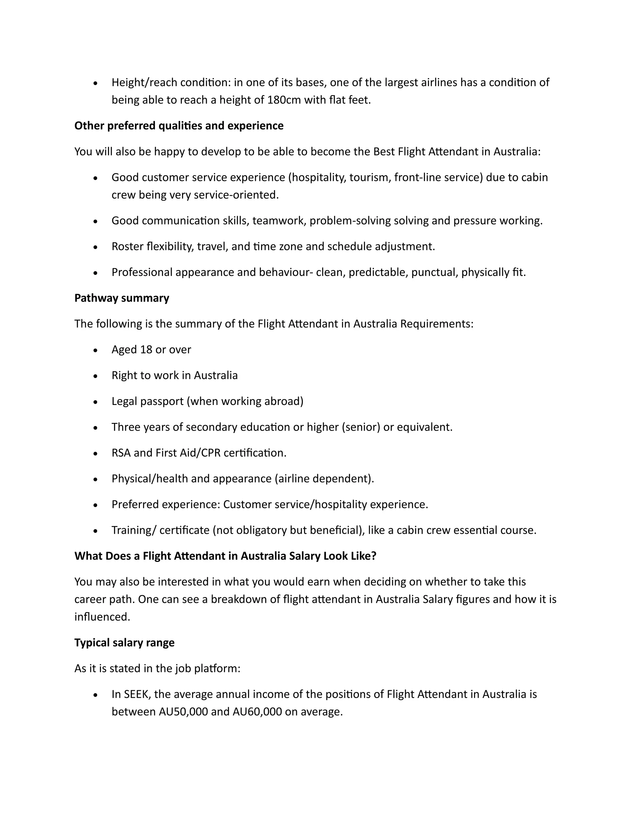 How to Become a Flight Attendant in Australia | PDF