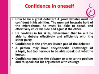 How to become a good debator by dr alka arup mukherjee nagpur m.s.india ...