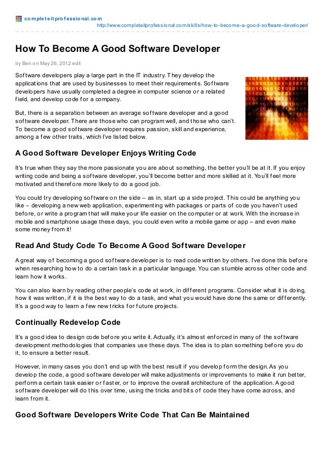 How To Become A Good Software Developer