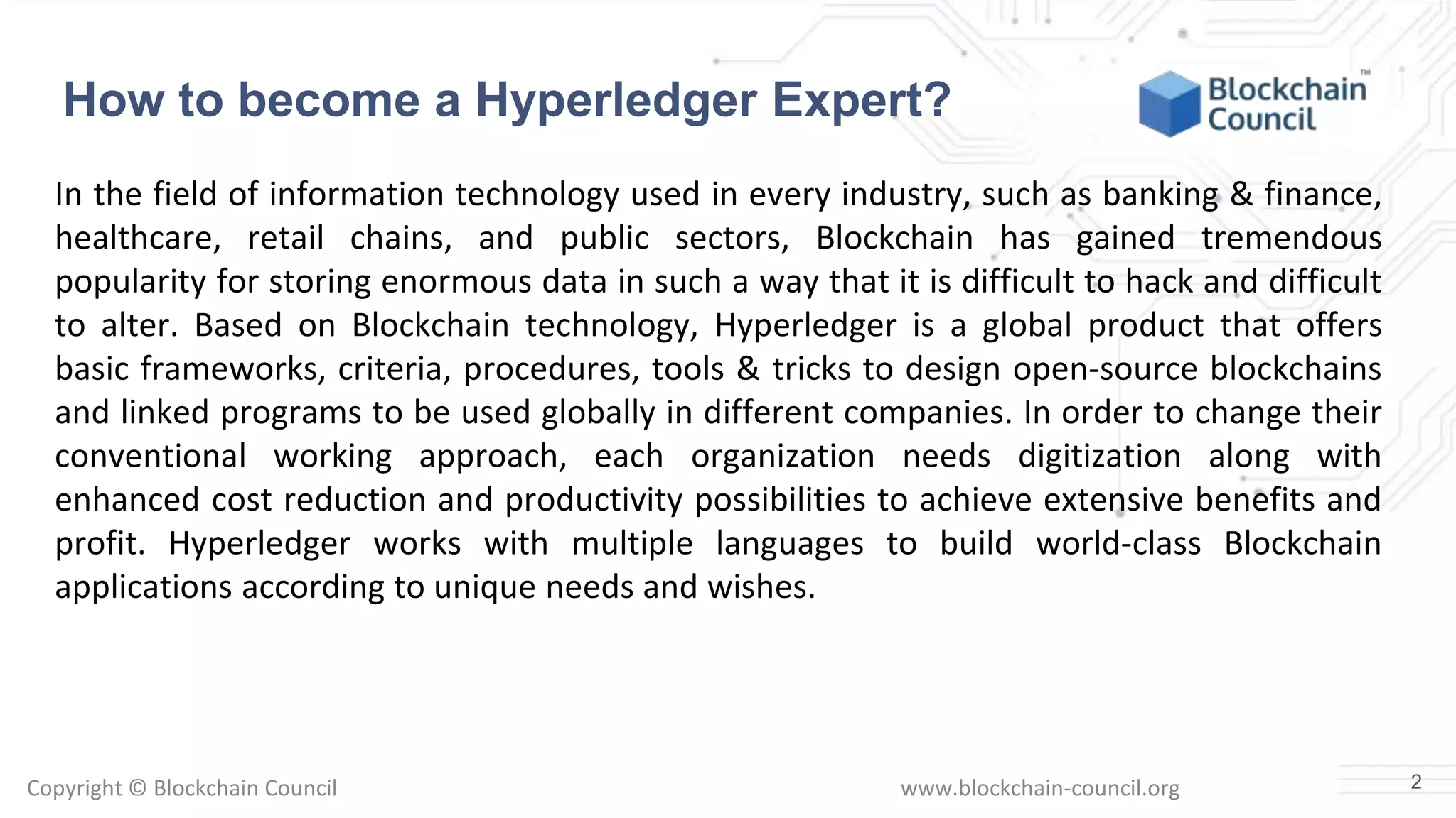 How to become a hyperledger expert | PPT