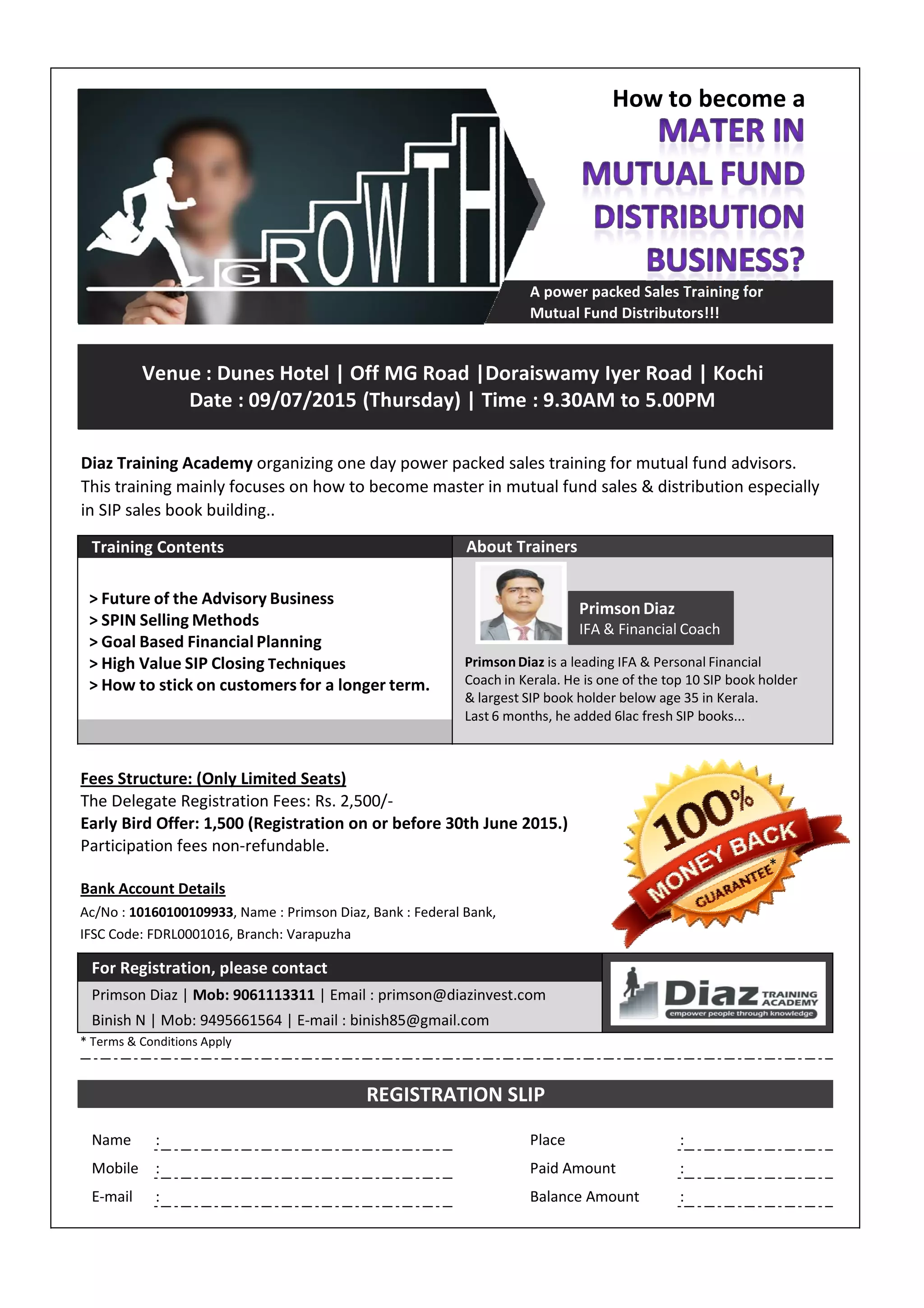 How to become a master in mutual fund distribution business? | PDF