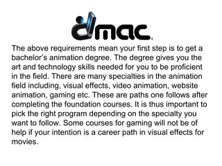 How to Become an Animator: The Career Path | DMAC | Boca Raton, FL | PPT