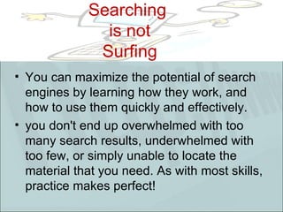 How to become an effective web searcher | PPT