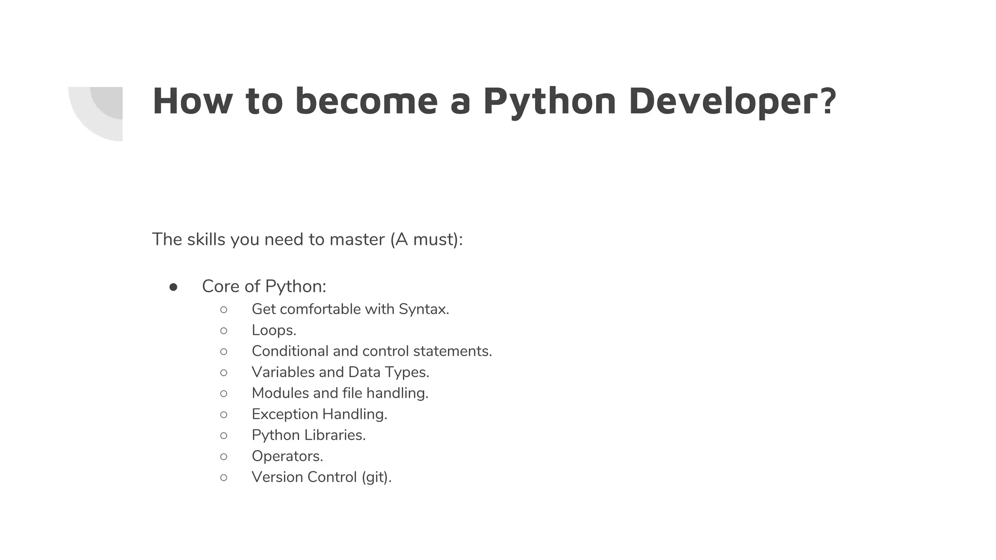 How to become a python developer? | PPT
