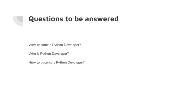 How to become a python developer? | PPT