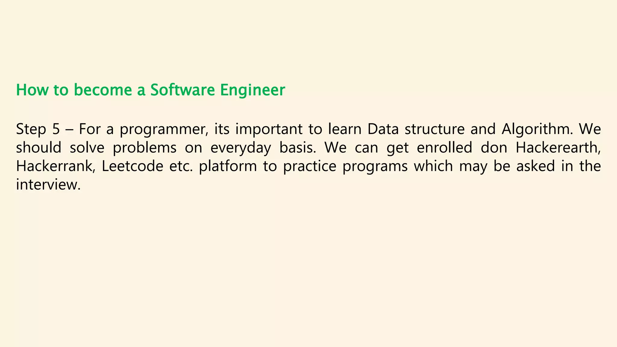 How to become a Software Engineer Carrier Path for Software Developer | PPTX