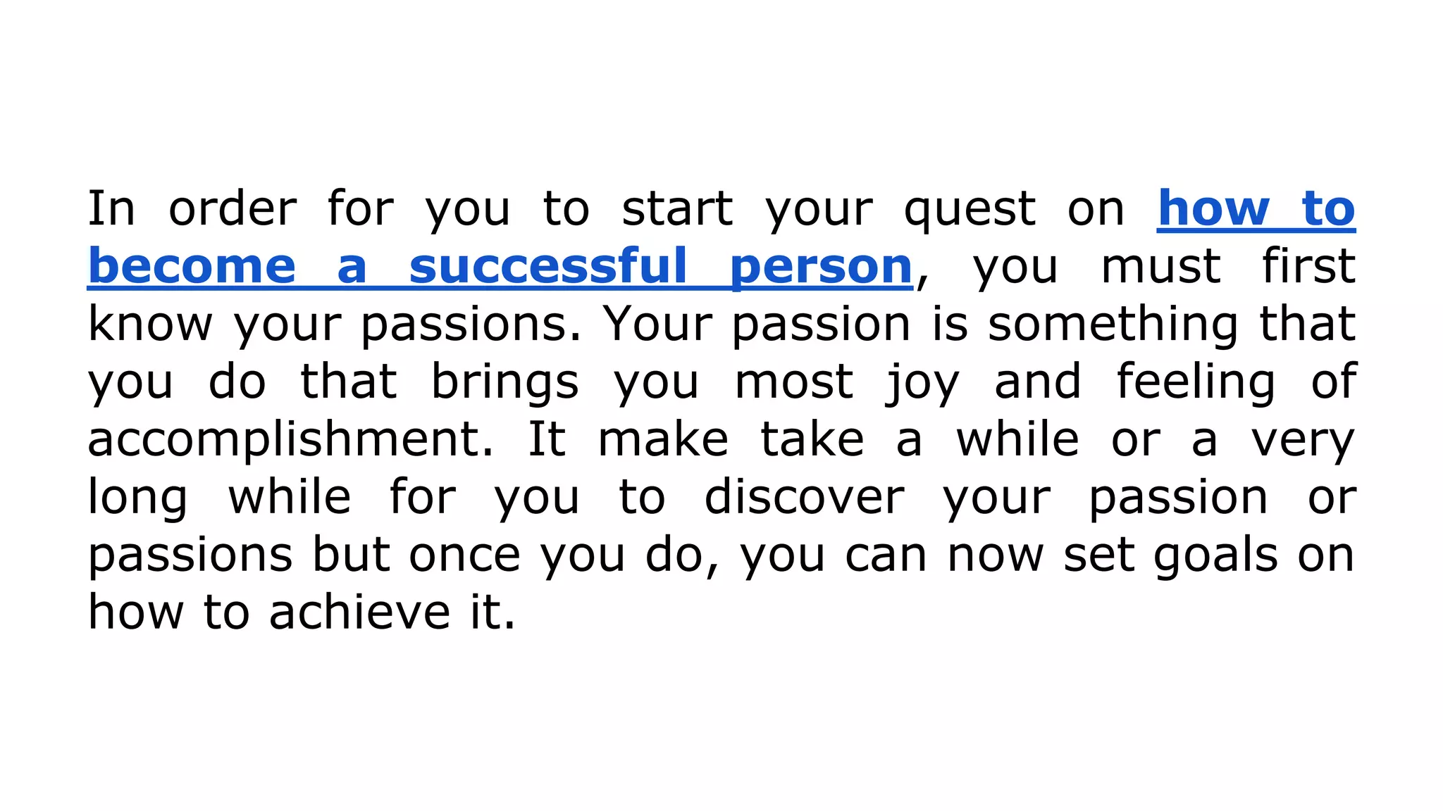 How to become a successful person | PPT