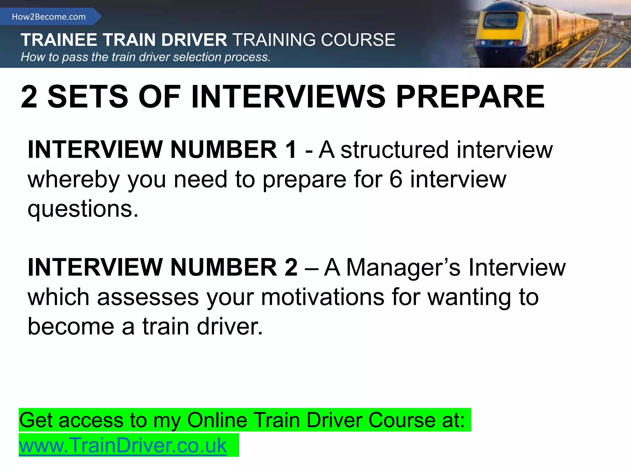 How To Become A Train Driver - Application Form, Train Driver Tests and ...