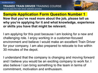 How To Become A Train Driver - Application Form, Train Driver Tests and ...