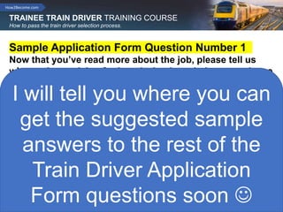 How To Become A Train Driver - Application Form, Train Driver Tests and ...