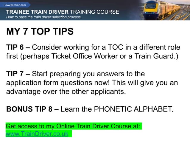 How To Become A Train Driver - Application Form, Train Driver Tests and ...