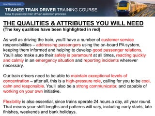 How To Become A Train Driver - Application Form, Train Driver Tests and ...