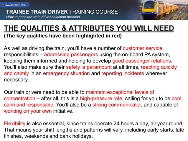 How To Become A Train Driver - Application Form, Train Driver Tests and ...