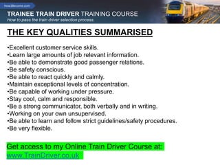 How To Become A Train Driver - Application Form, Train Driver Tests and ...