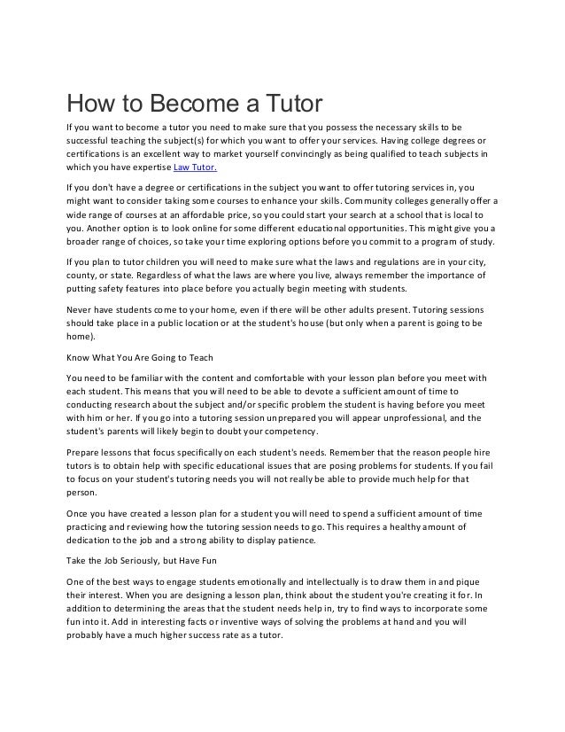 How to become a tutor | PDF