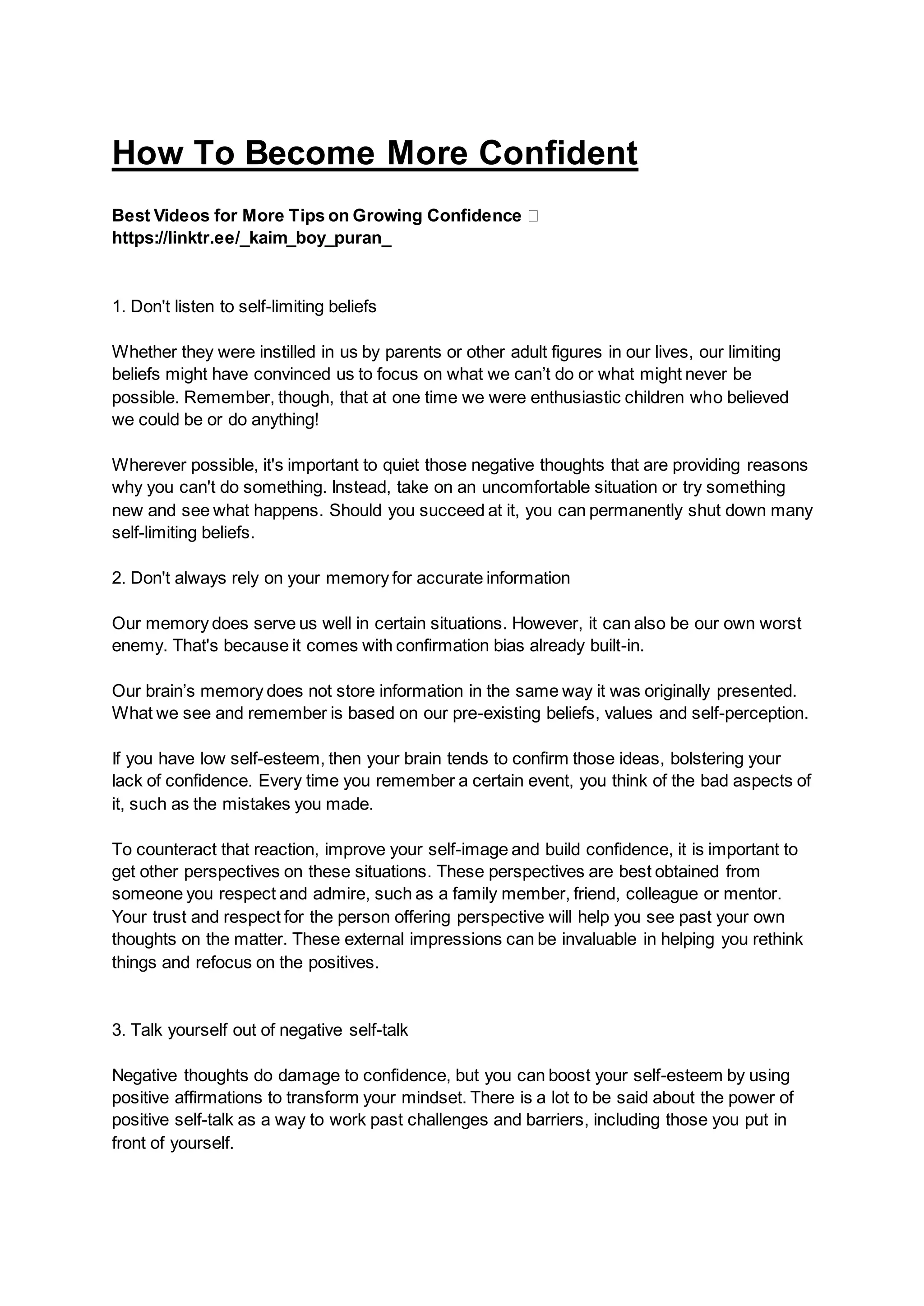 How to become more confident | DOCX