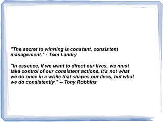 How to be consistent | ODP