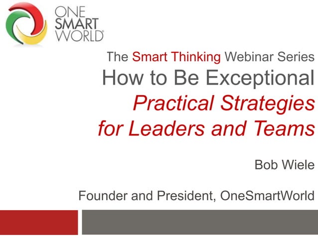 How to be Exceptional | PPTX | Career Advice | Careers