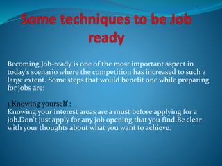 How to be job ready|| Job-Readiness | PPT
