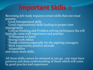 How to be job ready|| Job-Readiness | PPT