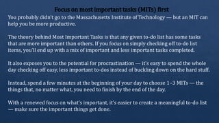 How to be productive | PPTX