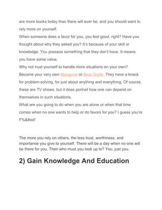 How to be self sufficient and self reliant | PDF