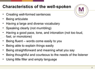 How to Be Well-Spoken | PPT