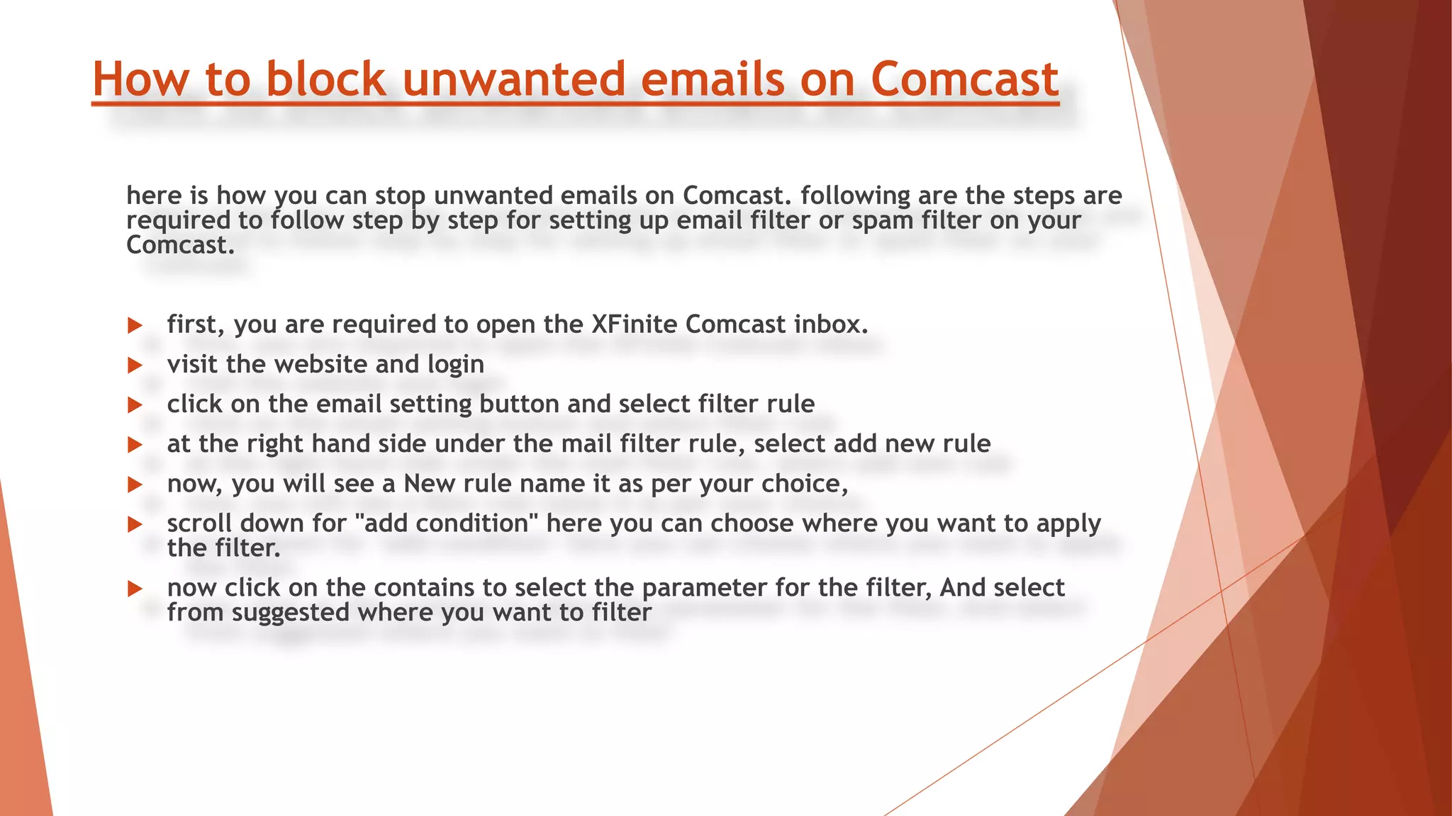 How to block unwanted emails on comcast | PPTX