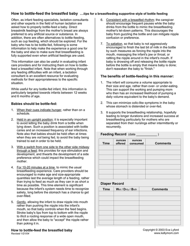 How To Bottle Feed The Breastfed Baby Tips For A Breastfeeding ...