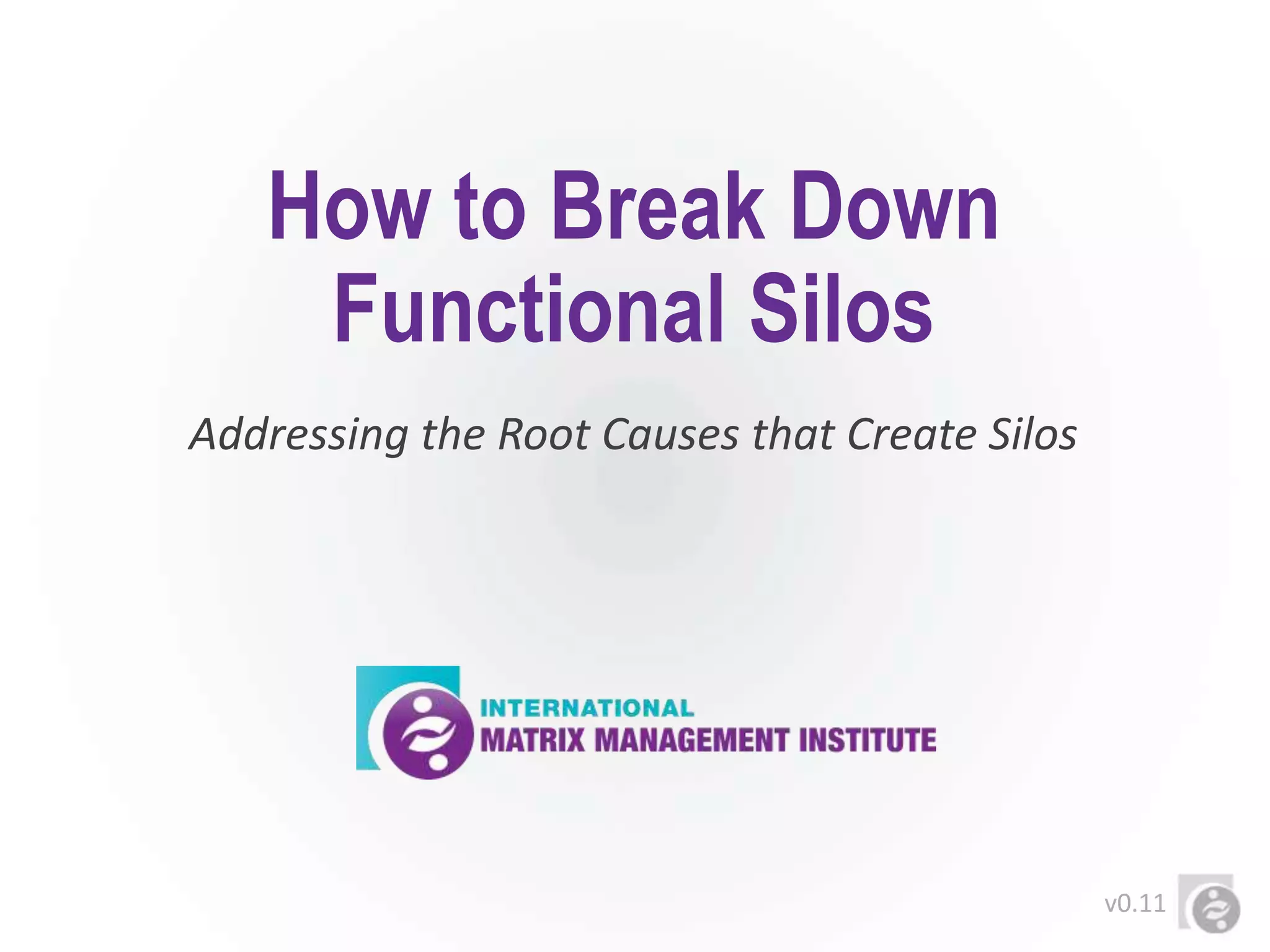 How to Break Down Functional Silos | PPT