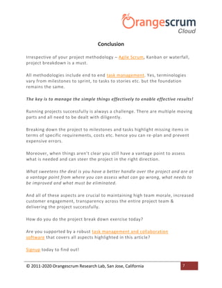 How to Break Down your Projects into Milestones and Tasks | PDF