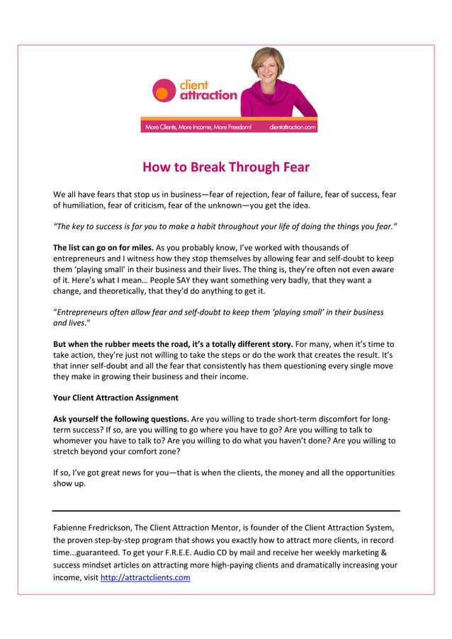 How to break through fear | PDF