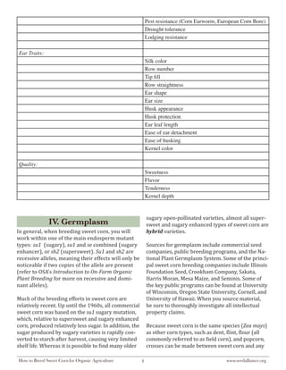 How to breed organic sweet corn | PDF