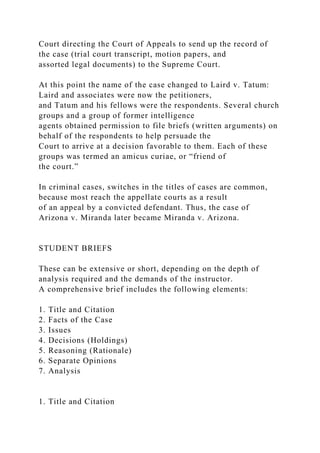 How To Brief a Case Confusion often arises over the term le.docx ...