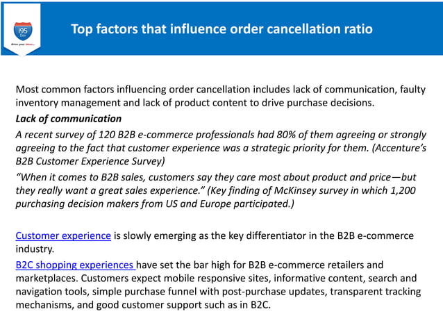 How to Bring Down Order Cancellation Ratio in B2B E-commerce. | PPT