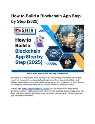 Step-by-Step Guide to Blockchain App Creation | PDF