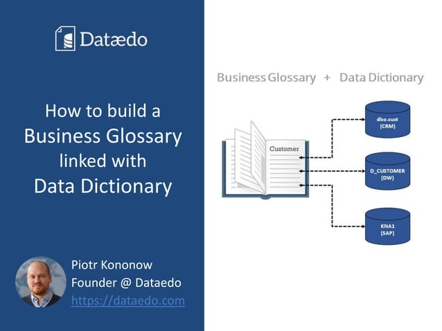 How to build a business glossary linked with data dictionary | PPTX