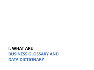 How to build a business glossary linked with data dictionary | PPTX